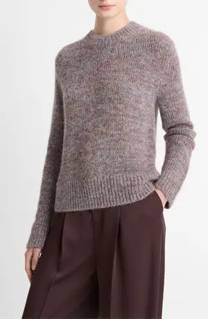 Vince Marled Crewneck Sweater - Cognac Combo