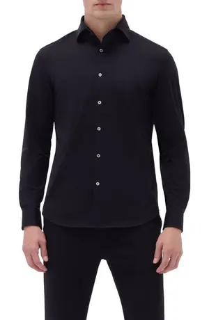 Bugatchi Devon Ooohcotton® Button-up Shirt - Black