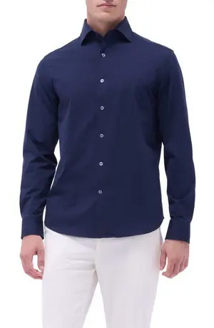 Bugatchi Devon Ooohcotton® Button-up Shirt - Navy