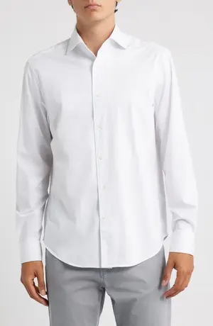 Bugatchi Devon Ooohcotton® Button-up Shirt - White