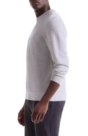 Bugatchi Basketweave Stitch Merino Wool Sweater - Sand