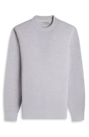Bugatchi Basketweave Stitch Merino Wool Sweater - Sand