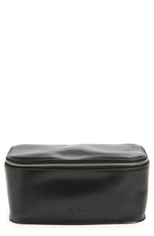 Rick Owens Medium Leather Toiletry Bag - Black