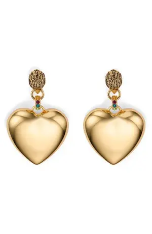 Kurt Geiger Statement Heart Drop Earrings - Gold