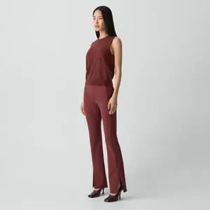 Theory Flared Slit Legging In Motion Ponte - Oxblood Red