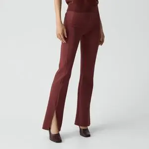 Theory Flared Slit Legging In Motion Ponte - Oxblood Red