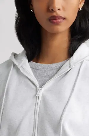 Bp. Relaxed Cotton Blend Zip Hoodie - Grey Fog Heather