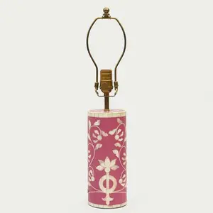 MELA ARTISANS Floral Vines Inlay Table Lamp - Blush