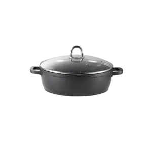 CUISINE::PRO® Granite Sauté Pan With Lid 6.3 Qt - Black
