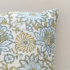 MELA ARTISANS Bloom Blockprint Pillowcover Only