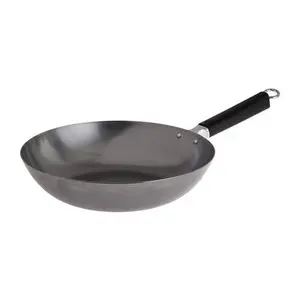 JOYCE CHEN Uncoated Carbon Steel Stir Fry Pan With Phenolic Handle - Metallic Silver