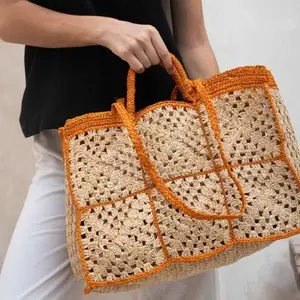 ZANATANY CONCEPTS Carrey Raffia Tote Bag - Black