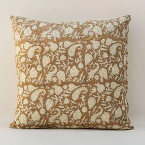 MELA ARTISANS Floral Blockprint Pillowcover Only