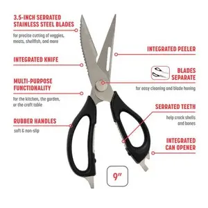 JOYCE CHEN Multi-use Kitchen Shears - Black