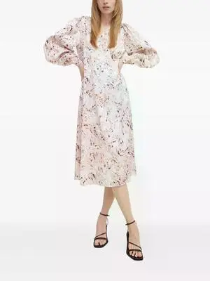 BRUUNS BAZAAR Marble-print Puff-sleeve Dress