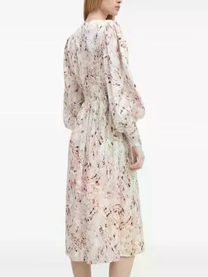 BRUUNS BAZAAR Marble-print Puff-sleeve Dress