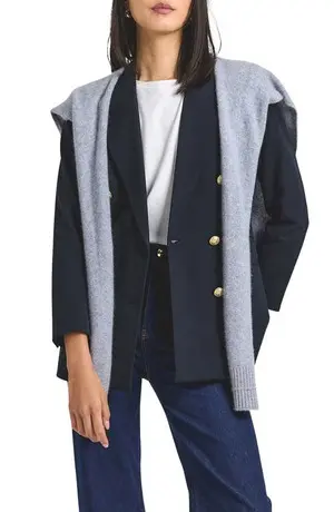 Derek Lam 10 Crosby Wool Blend Shrug Vapor
