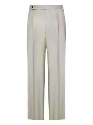FRANZESE COLLECTION Pleated Capri Trousers - Neutrals