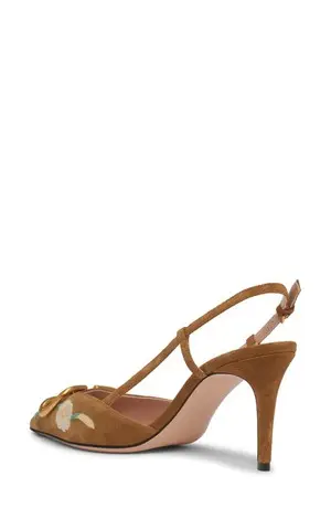 Valentino Garavani Vlogo Embroidered Slingback Pump