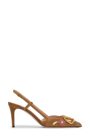 Valentino Garavani Vlogo Embroidered Slingback Pump
