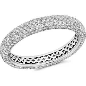 CRISLU Chamonix Pavé Eternity Ring - Pure Platinum/clear Stone