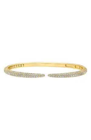CRISLU Chamonix Pavé Open Bangle Bracelet - 18kyg/clear Stone