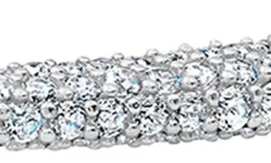 CRISLU Chamonix Pavé Open Bangle Bracelet - Pure Platinum/clear Stone