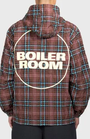 PLEASURES X Boiler Room Hooded Practice Zip Jacket - Brown