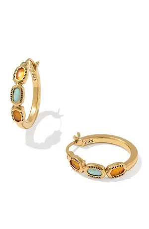 Kendra Scott Elisa Mini Hoop Earrings Vintage Gold Multi Mix