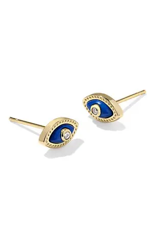 Kendra Scott Mini Eye Stud Earrings - Gold Dark Blue Magnesite