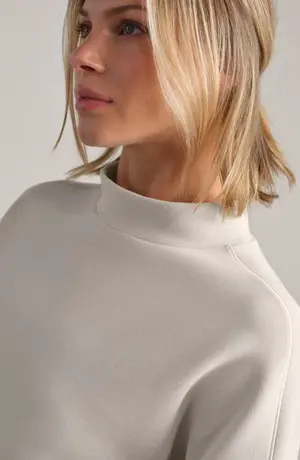 RHONE Dreamglow Mock Neck Crop Sweatshirt - Sand