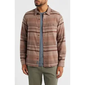 FREE FLY Seawool Flannel Button-up Shirt Nutmeg Stripe