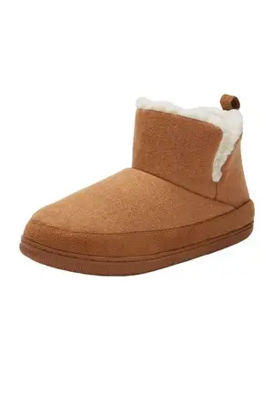 KINGSIZE Fleece Lined Slipper Boots - Tan