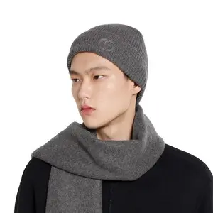 Gucci Cashmere Beanie With Double G Patch - Grey