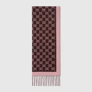 Gucci Gg Wool Scarf Wool - Brown