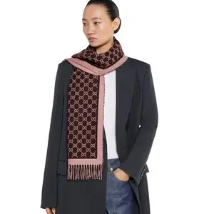 Gucci Gg Wool Scarf Wool - Brown