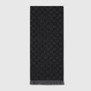 Gucci Gg Wool Scarf Wool - Black