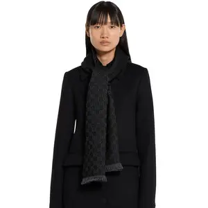 Gucci Gg Wool Scarf - Black