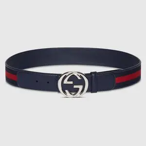 Gucci Reversible Belt With Interlocking G Buckle - Blue