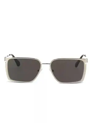 Off-White Metallic Rectangle Frame Sunglasses - Silver