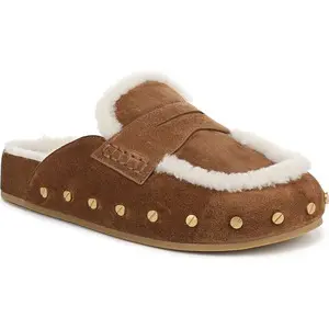 Veronica Beard Fenix Genuine Shearling Mule - Hazelwood Ecru
