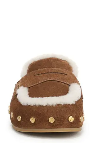 Veronica Beard Fenix Genuine Shearling Mule - Hazelwood Ecru