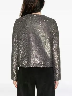 Herno Sequin Embellished Zip-up Jacket - Grey