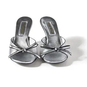 Miu Miu Mordoré Nappa Leather Sandals With Bow