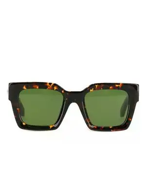 Off-White Tortoiseshell Geometric Sunglasses - Black