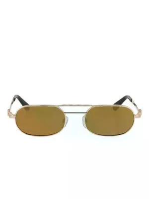 Off-White Oval-frame Double-bridge Sunglasses - Neutrals