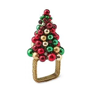 KIM SEYBERT Christmas Baubles Napkin Ring Red/green