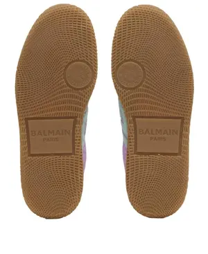 Balmain Swan Suede And Nylon Trainers - Multicolor