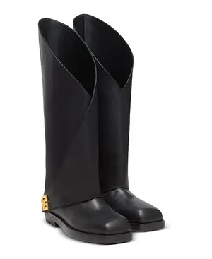 Balmain Flat Leather Boots