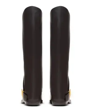 Balmain Flat Leather Boots